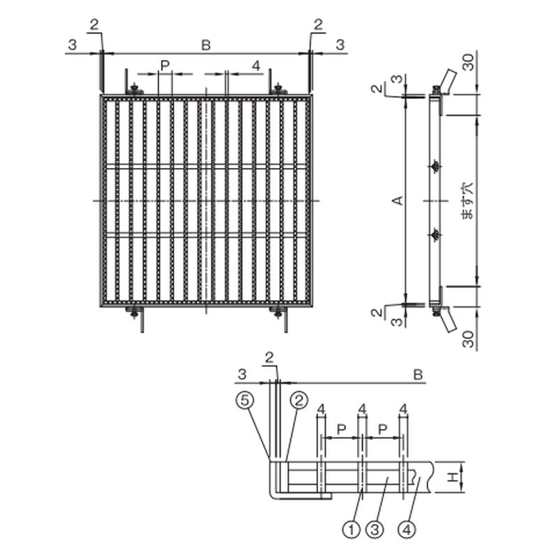 バルブを豊富に在庫｜DFG-MR-4 ます蓋用グレーチング フラットバー4mmタイプ ローレット型: マンホール蓋・桝・点検口・ルーフドレン ...