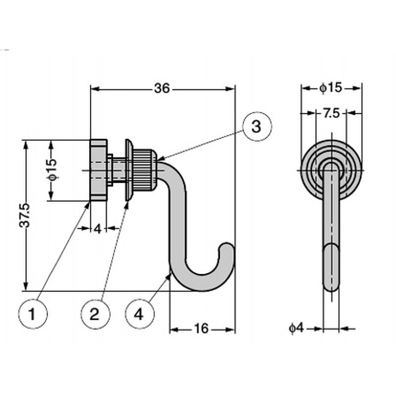 バルブを豊富に在庫｜B1009/B1010 固定フックB 後付用: 配管資材・副資材｜イシグロ webstation