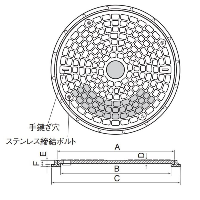 バルブを豊富に在庫｜伊藤鉄工 MP-RF FRP製 マンホールカバー 【防水型T-2】グリーン: マンホール蓋・桝・点検口・ルーフドレン ...