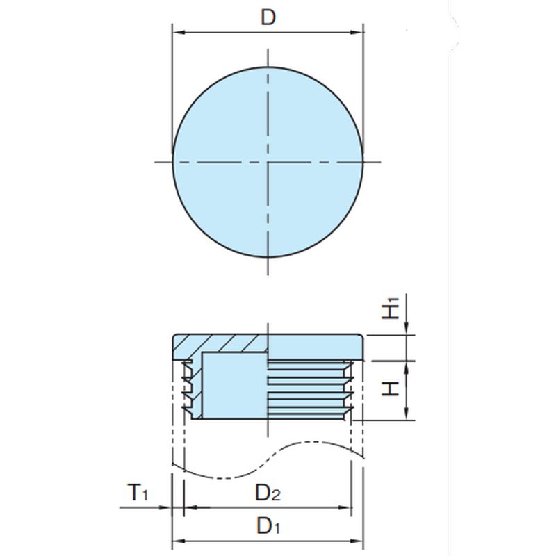 バルブを豊富に在庫｜イマオコーポレーション PEC-T60-GR パイプ用エンドキャップ (5個入) [ELESA]: 機械部品｜イシグロ ...